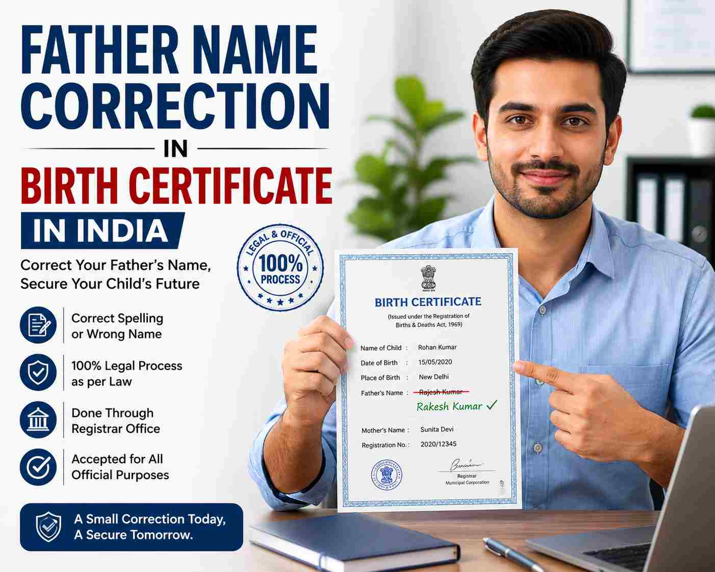 Father Name Correction in Birth Certificate in Janjgir - Champa